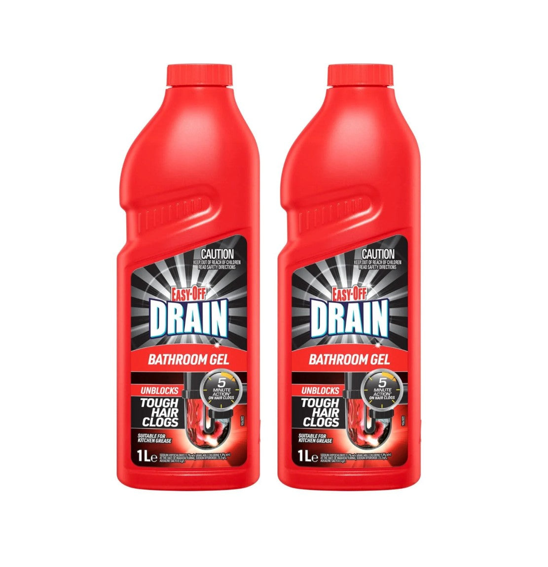 2 Pack Easy Off Bam 1L Bathroom Gel Drain Cleaner – Brands Establishment