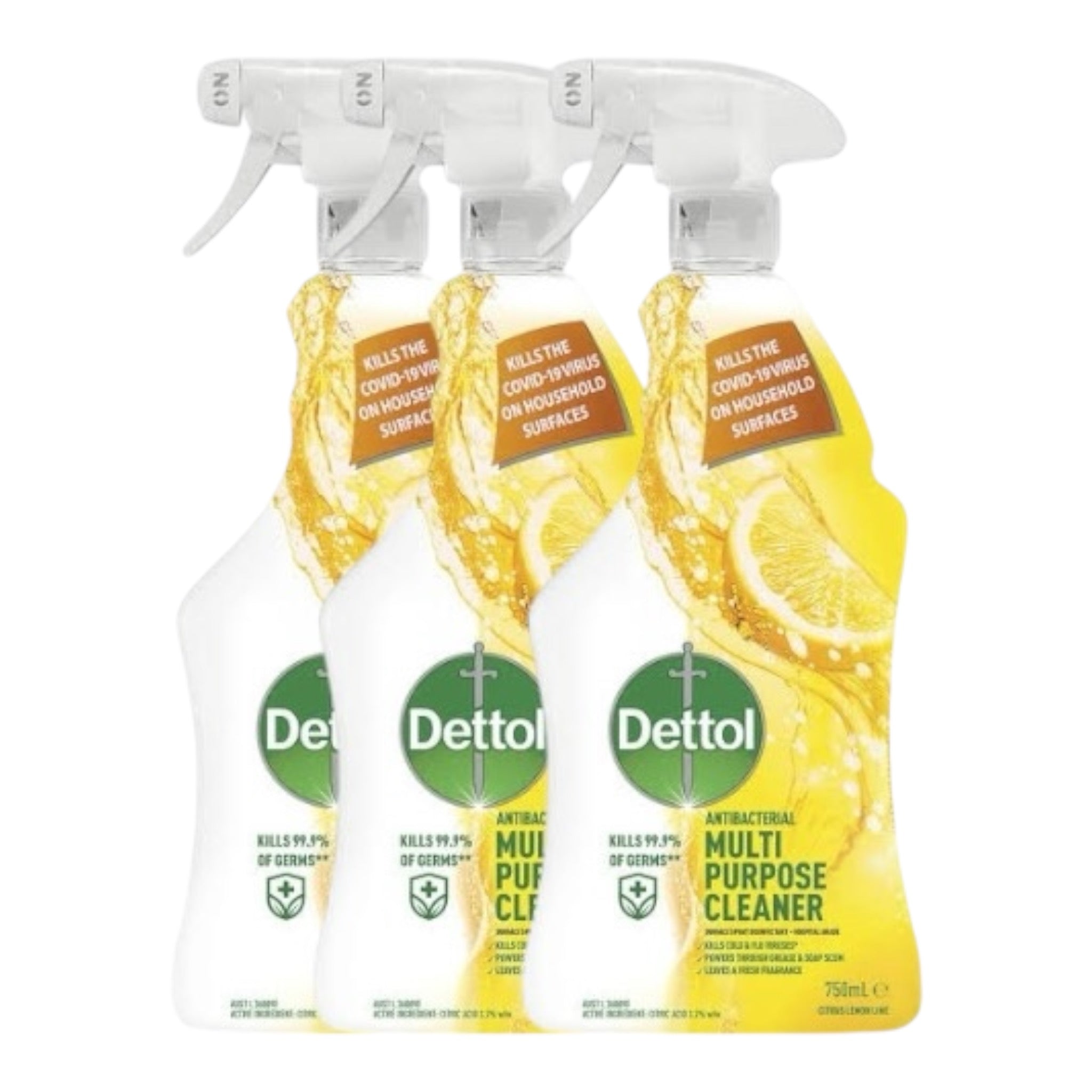 3 Pack Dettol Multipurpose Cleaner Surface Spray Disinfectant Citrus 7 ...