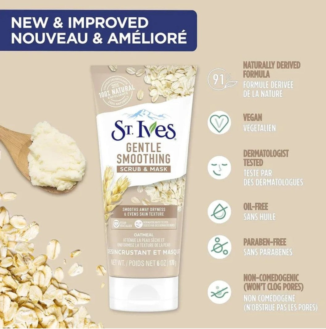 St. Ives Gentle Smoothing Oatmeal Scrub & Mask 170g – Brands Establishment
