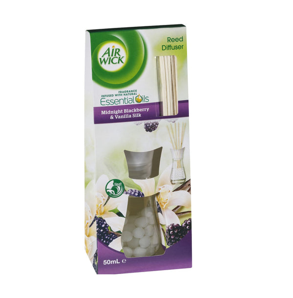 Air Wick Essential Oils Blackberry & Vanilla Silk Reed Diffuser 50ml ...